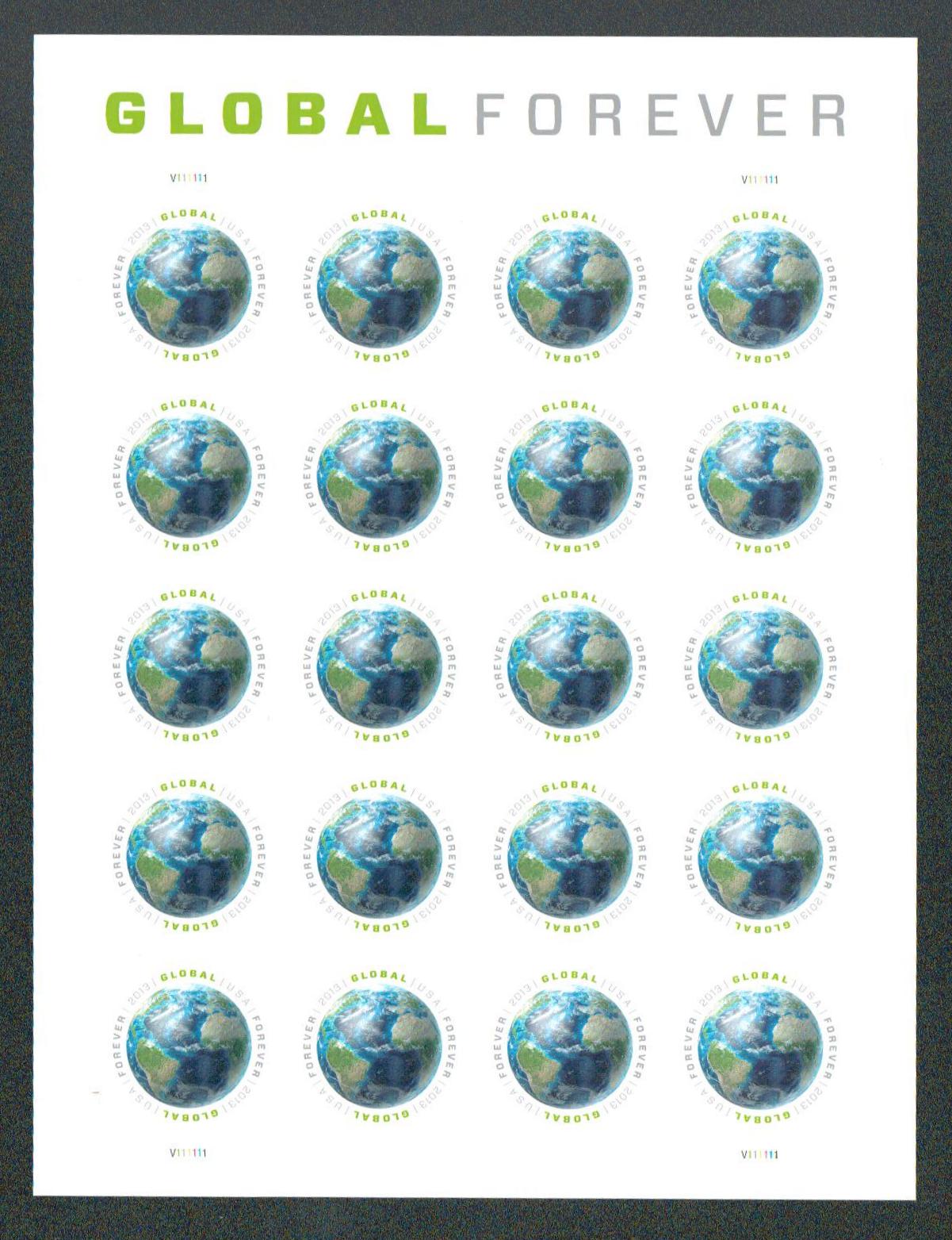 4740a - 2013 Global Forever Stamp - Earth - Mystic Stamp Company