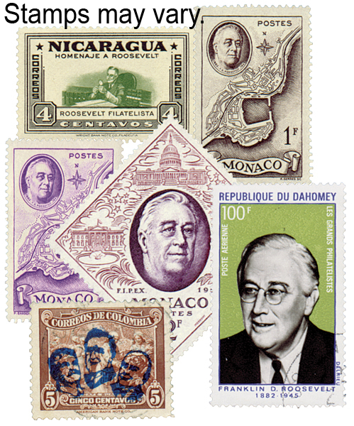 M5183 - Franklin D. Roosevelt, Set of 6 Stamps, Worldwide - Mystic ...
