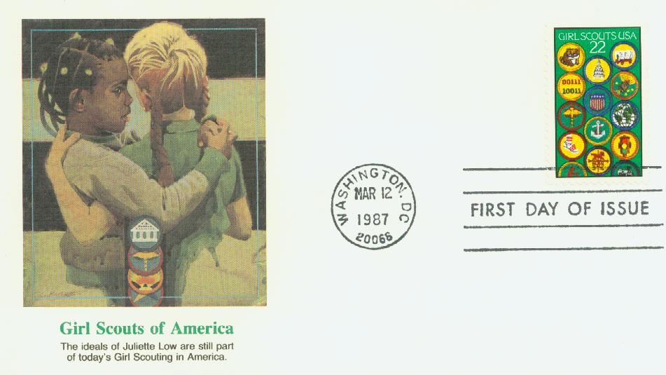 2251 - 1987 22c Girl Scouts - Mystic Stamp Company