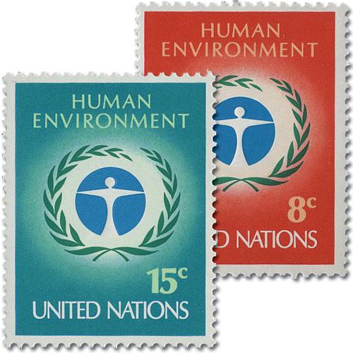 UN229-30 - 1972 Human Environment - Mystic Stamp Company
