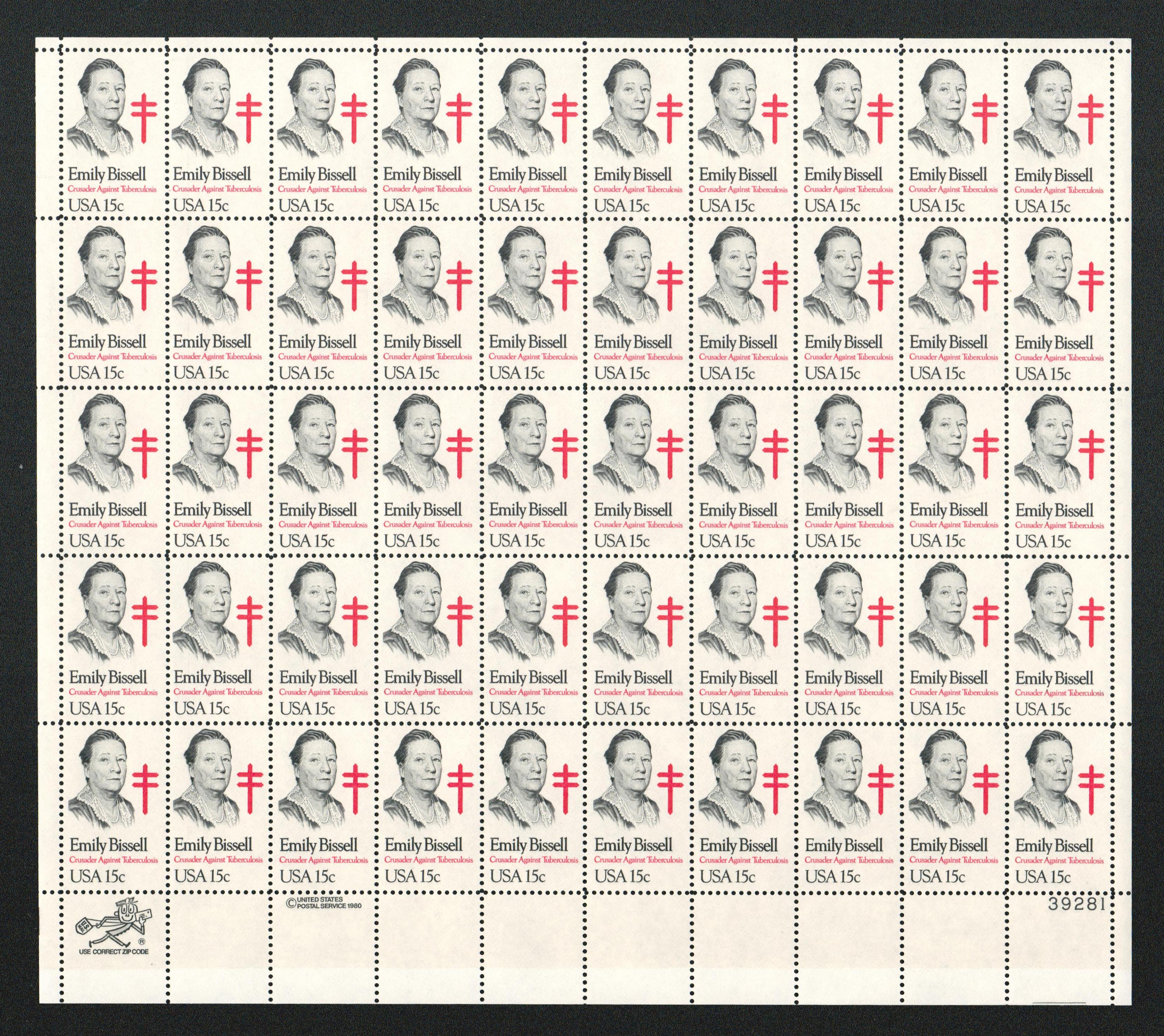 1823 - 1980 15c Emily Bissell - Mystic Stamp Company