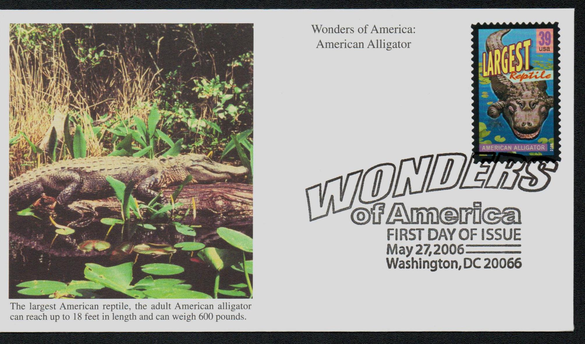 4033 - 2006 39c Am. Alligator, Largest Reptile - Mystic Stamp Company