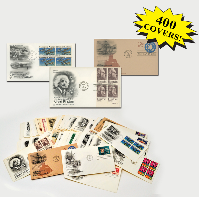 MCV018C - 1970s First Day Covers, Collection of 400 - Mystic Stamp Company