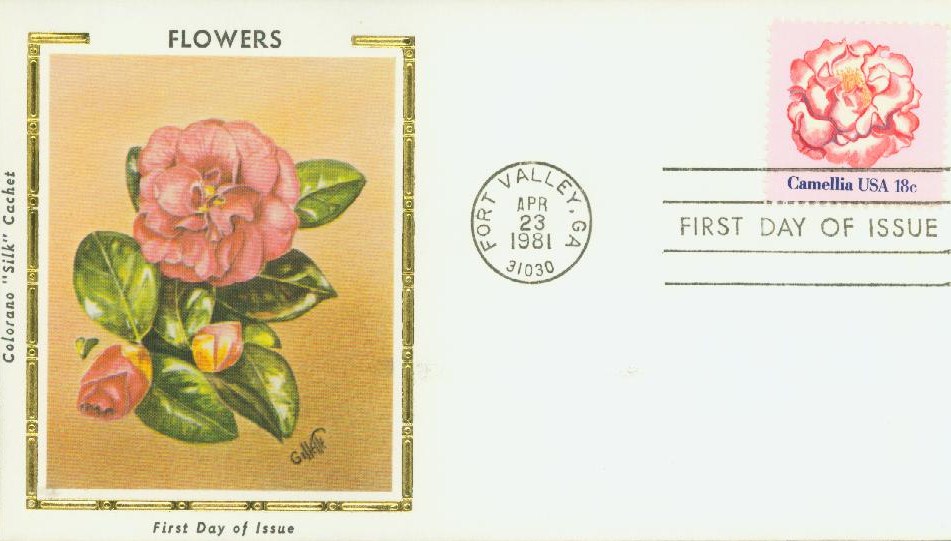 1877 - 1981 18c Flowers: Camellia - Mystic Stamp Company