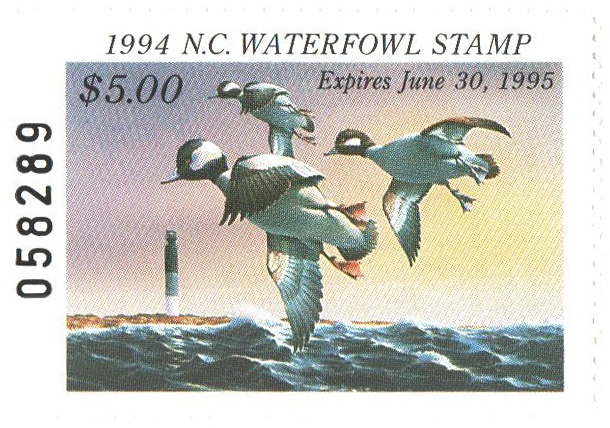 SDNC12 - 1994 North Carolina State Duck Stamp - Mystic Stamp Company