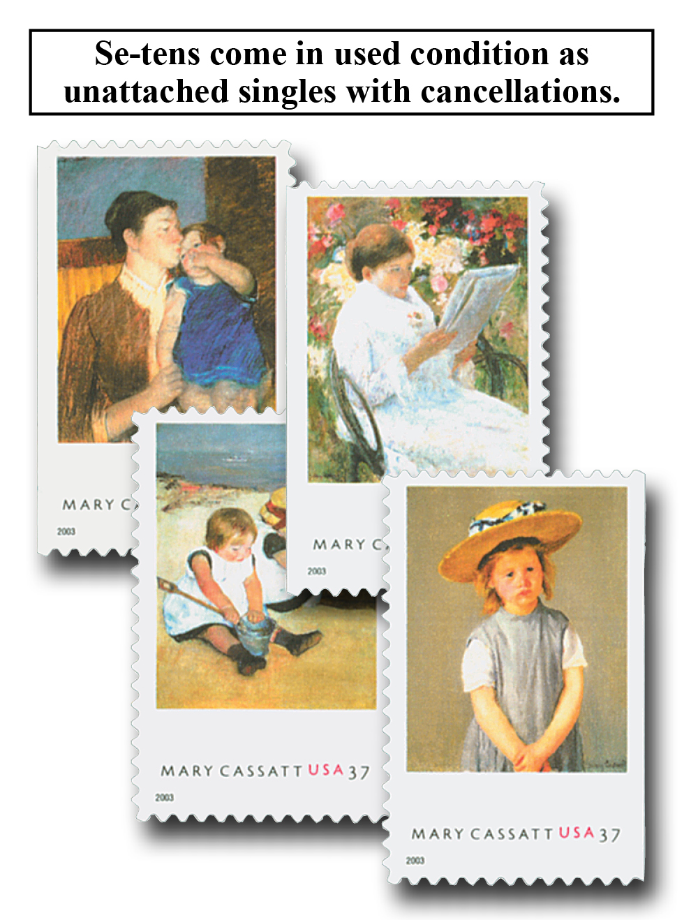 3804-07 - 2003 37c Mary Cassatt Paintings, 4 stamps - Mystic Stamp Company