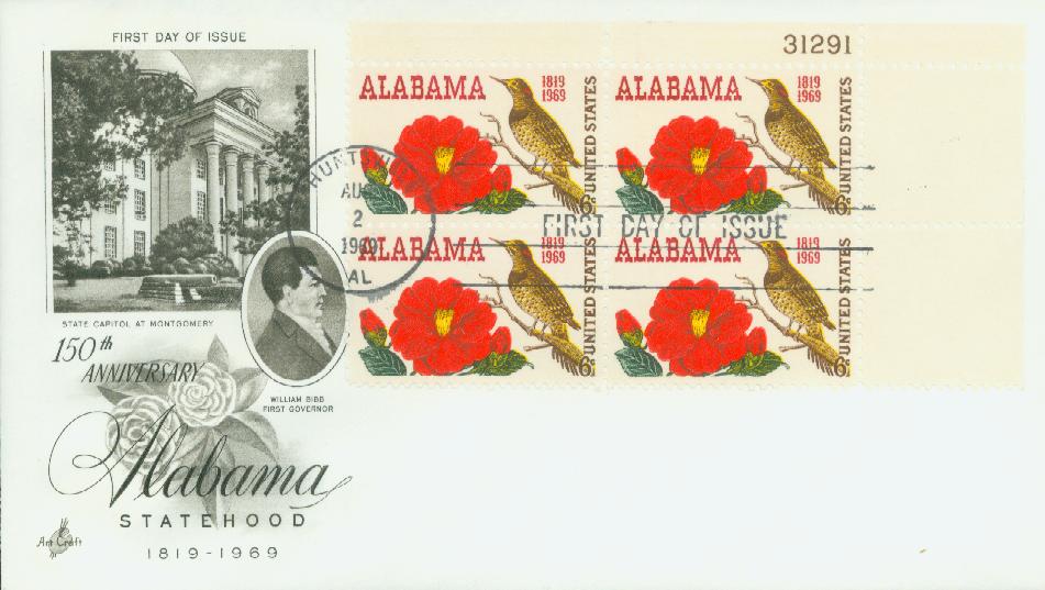 1375 - 1969 6c Alabama Statehood - Mystic Stamp Company