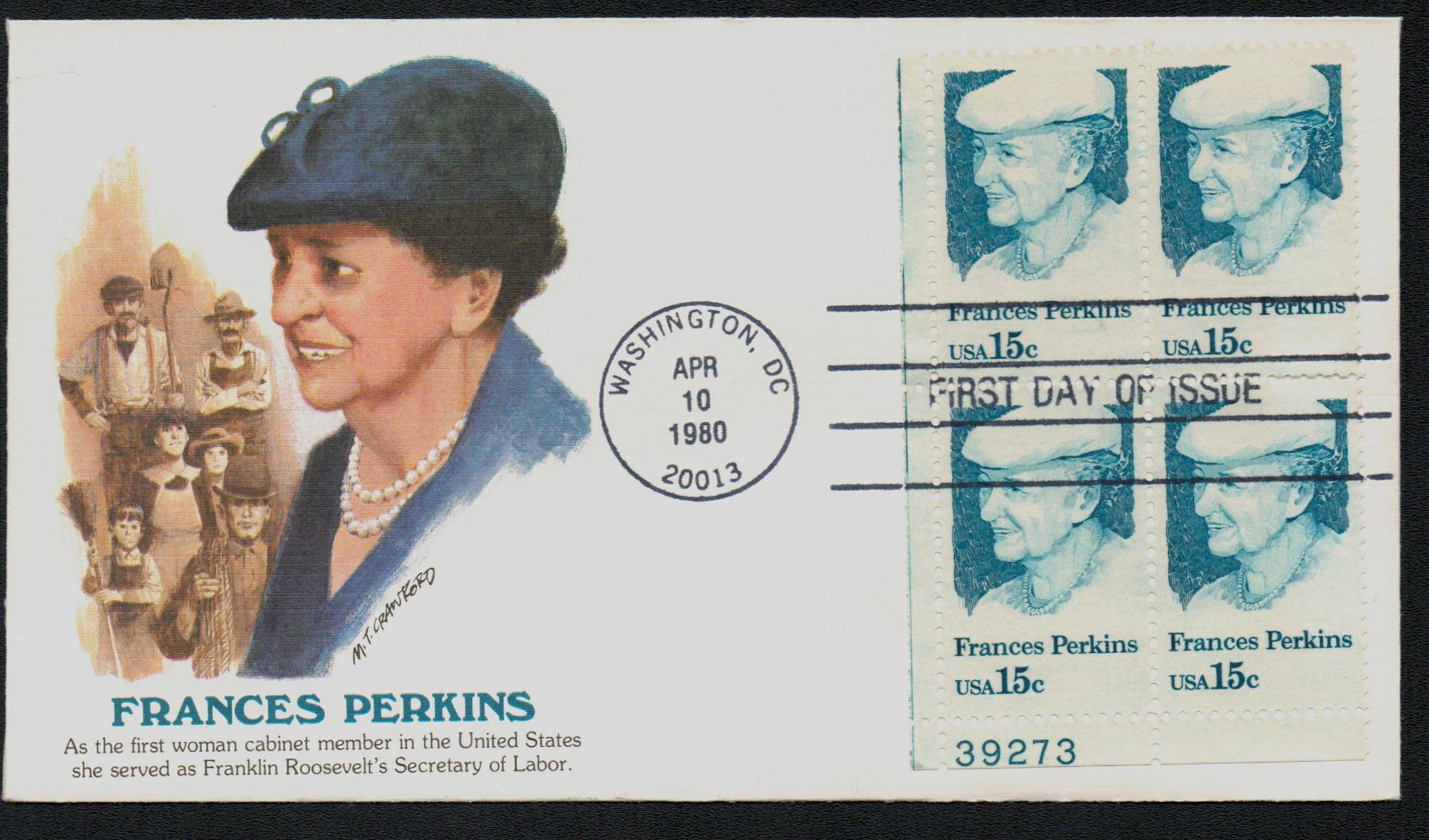 1821 - 1980 15c Frances Perkins - Mystic Stamp Company