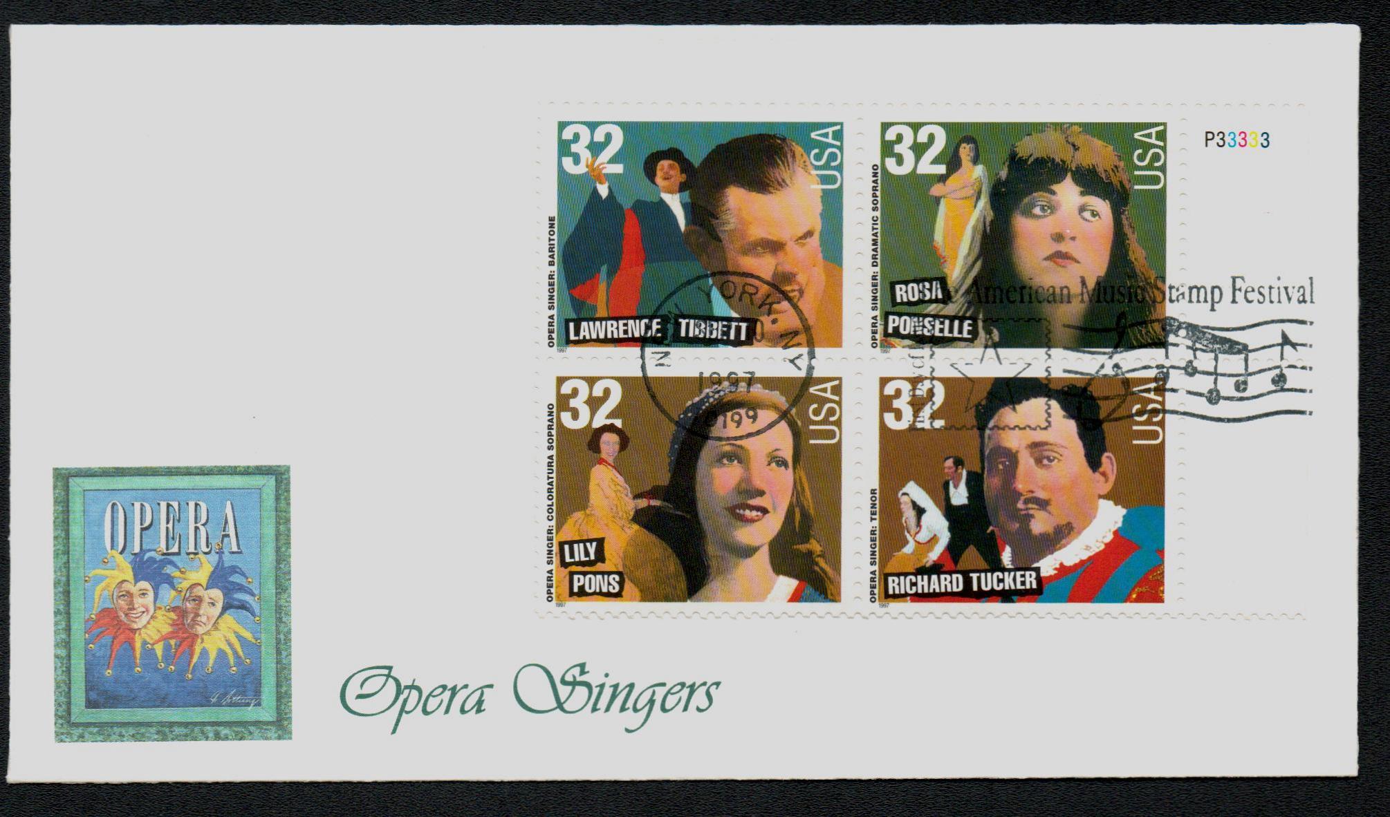 3154-57 - 1997 32c Opera Singers - Mystic Stamp Company
