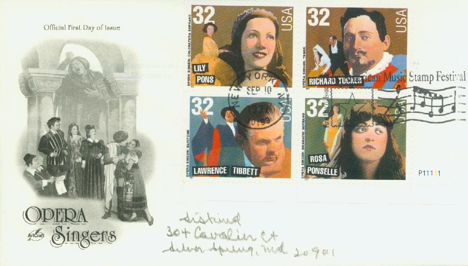 3154-57 - 1997 32c Opera Singers - Mystic Stamp Company