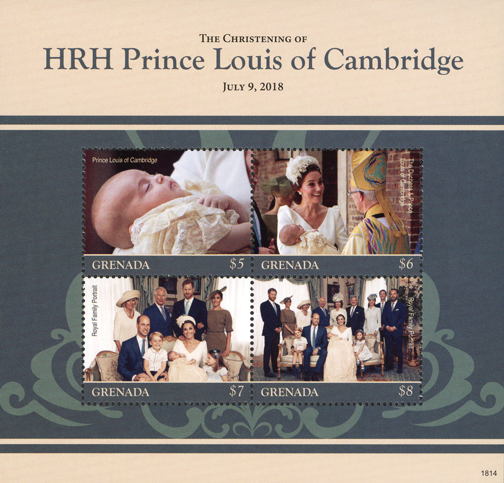 M12403 - 2018 $5 The Christening of Prince Louis of Cambridge sheet of ...