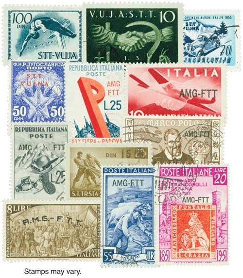 M8603 - Trieste, 50 Different Stamps - Mystic Stamp Company