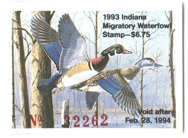 SDIN18 - 1993 Indiana State Duck Stamp - Mystic Stamp Company