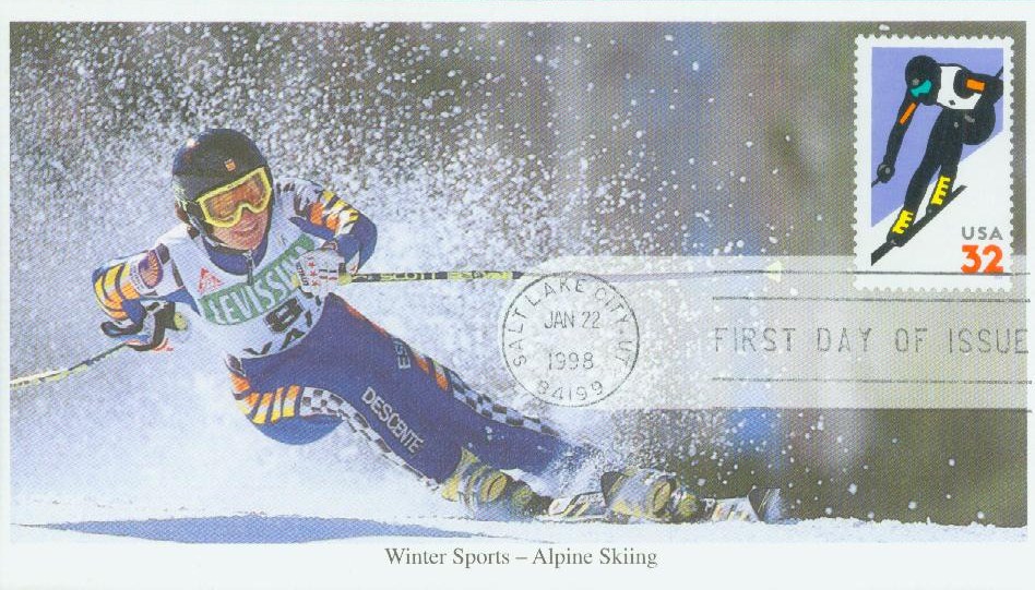 3180 - 1998 32c Alpine Skiing - Mystic Stamp Company