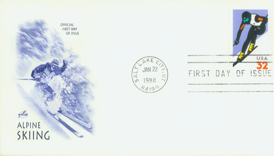 3180 - 1998 32c Alpine Skiing - Mystic Stamp Company