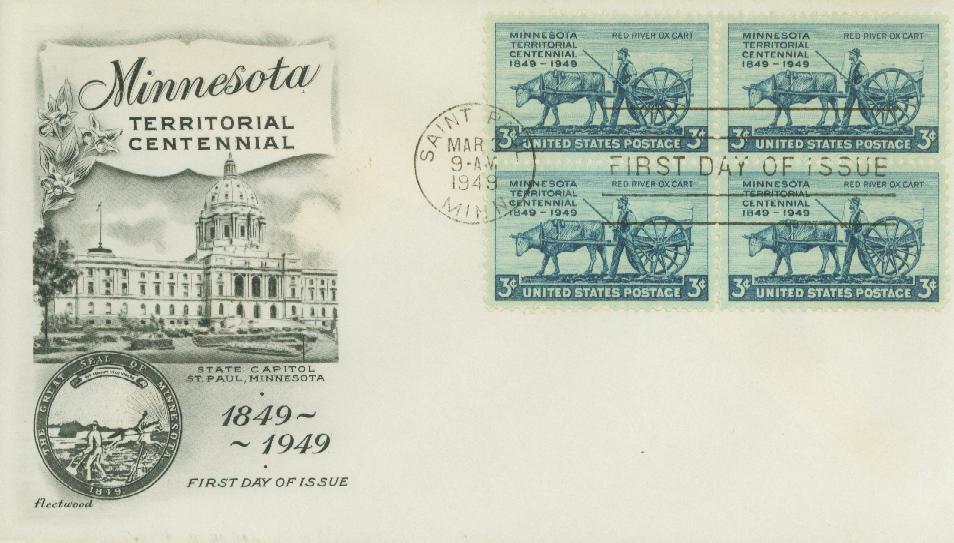 981 - 1949 3c Minnesota Territory - Mystic Stamp Company