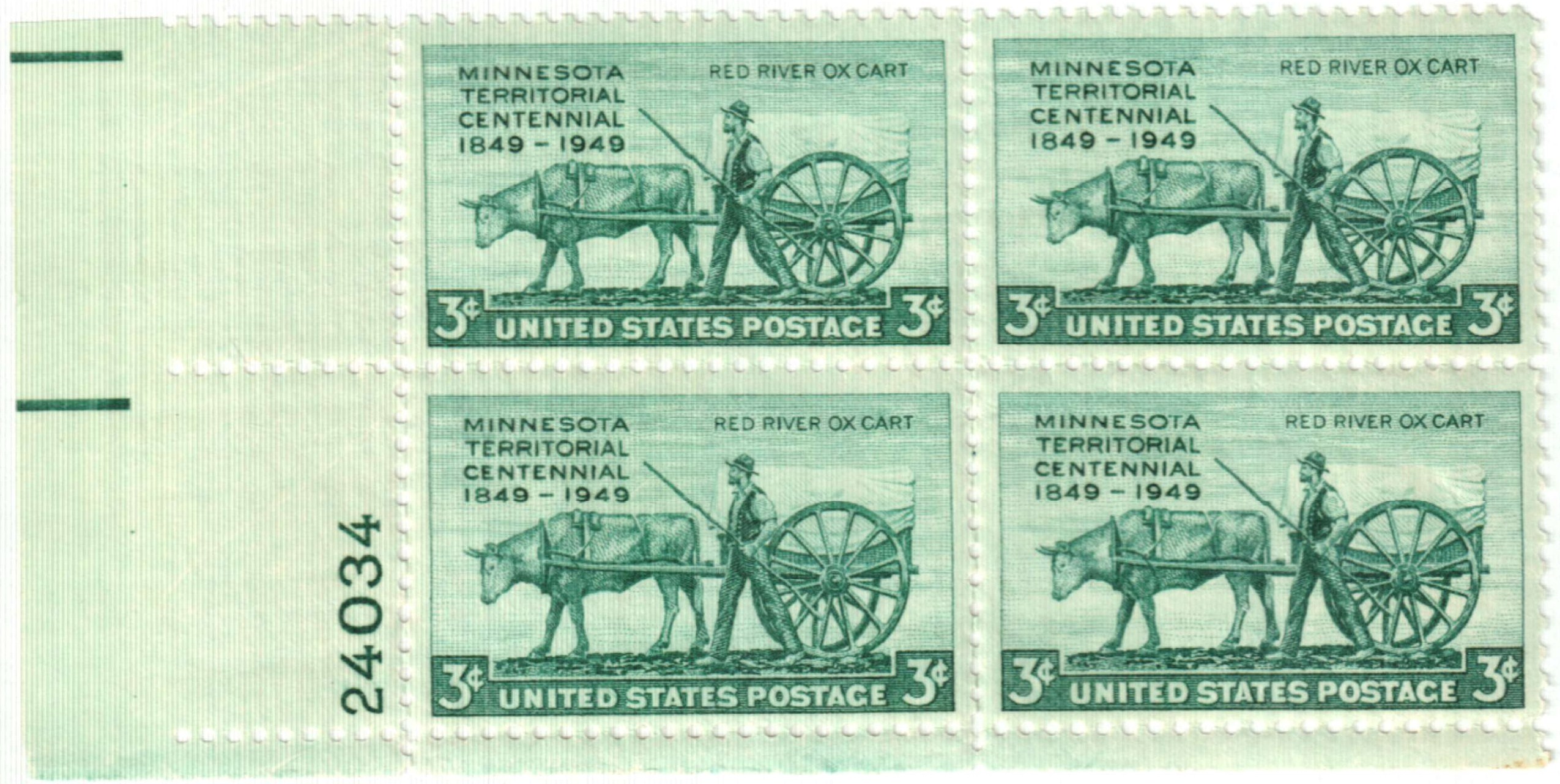 981 - 1949 3c Minnesota Territory - Mystic Stamp Company