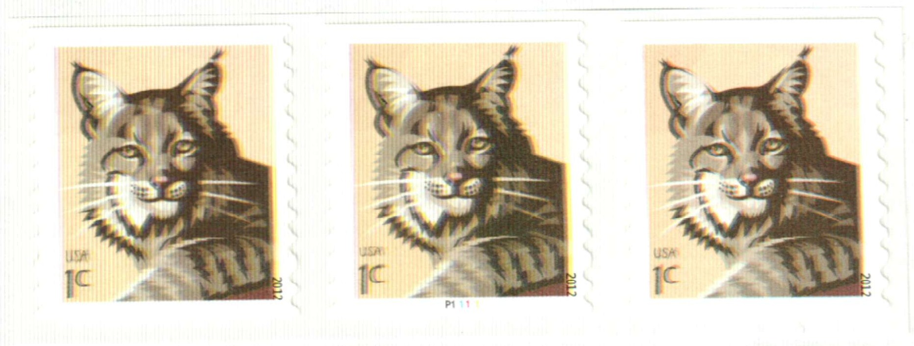 4672 - 2012 1c Bobcat, coil - Mystic Stamp Company