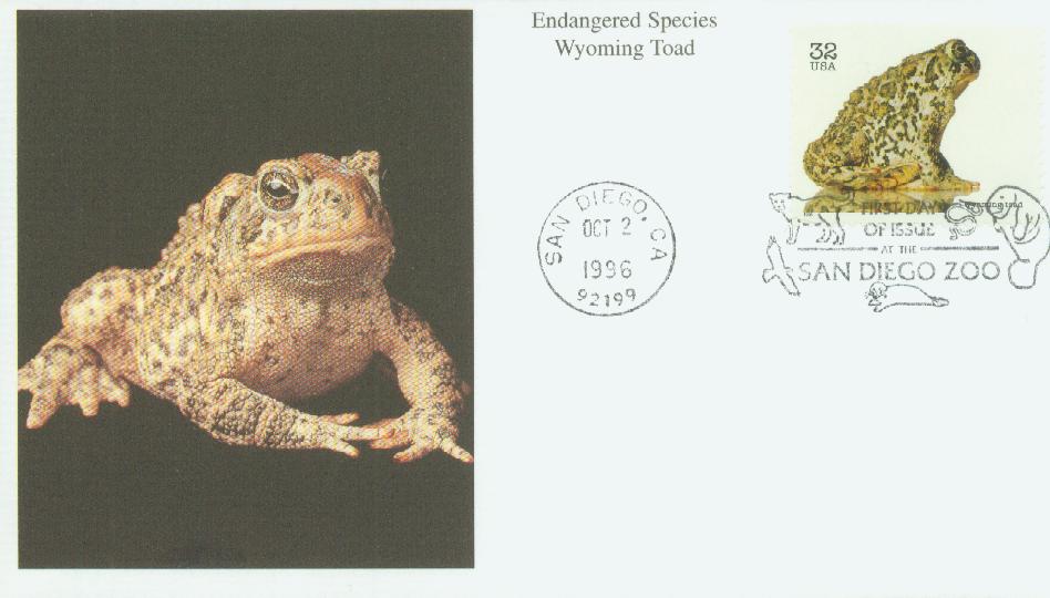3105g - 1996 32c Endangered Species: Wyoming Toad - Mystic Stamp Company