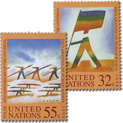 UN739-40 - 1998 Human Rights, 50th Anniversary - Mystic Stamp Company