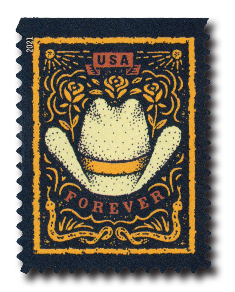 5615 - 2021 First-Class Forever Stamps - Western Wear: Cowboy Hat ...