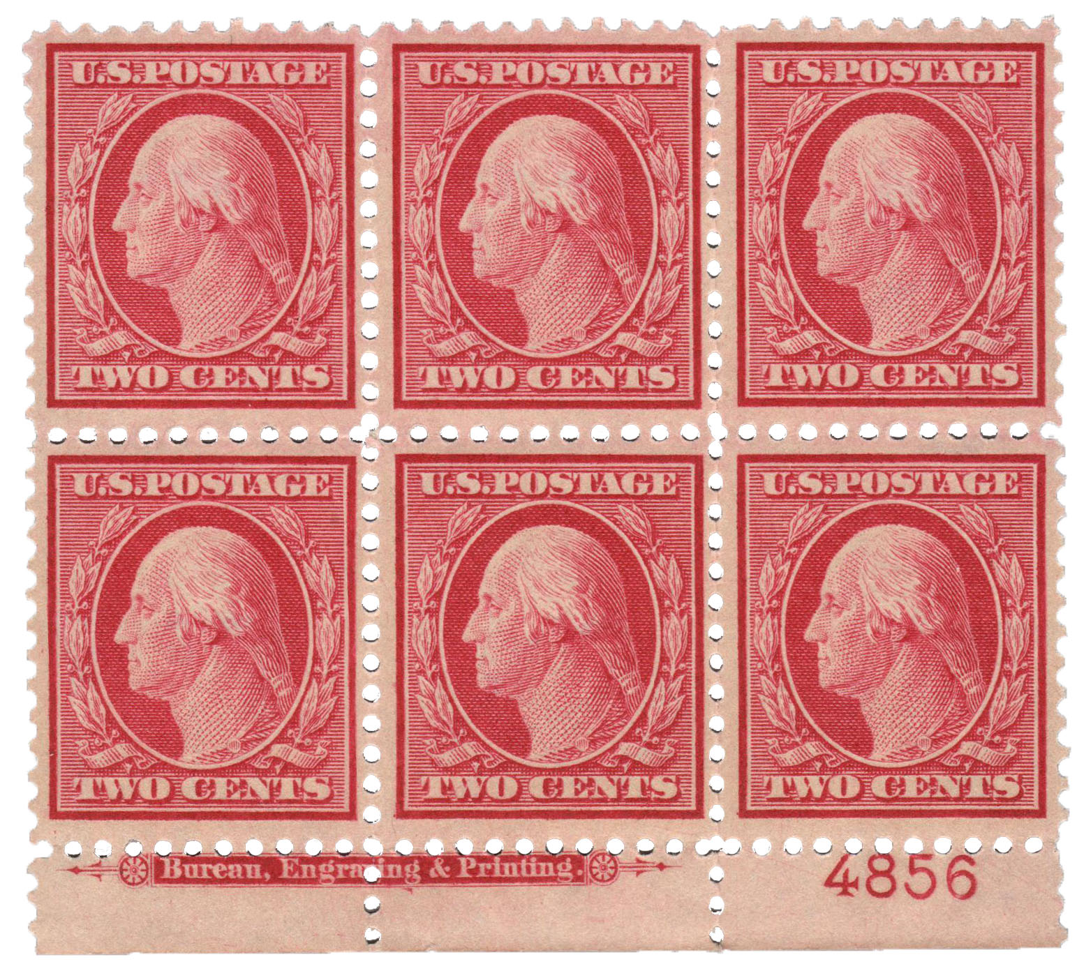 519 - 1917 2c Washington, carmine, double line watermark, perf 11 ...