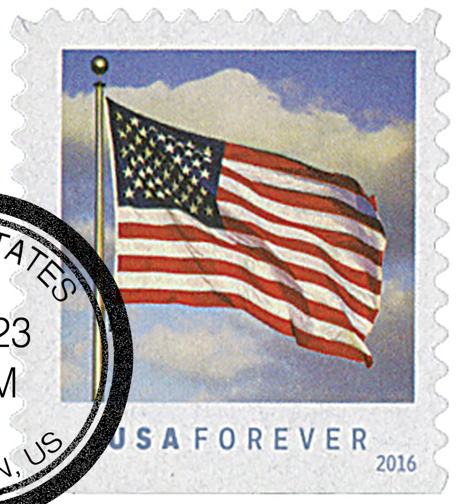 5054 - 2016 First-Class Forever Stamp - U.S. Flag (Sennett Security ...