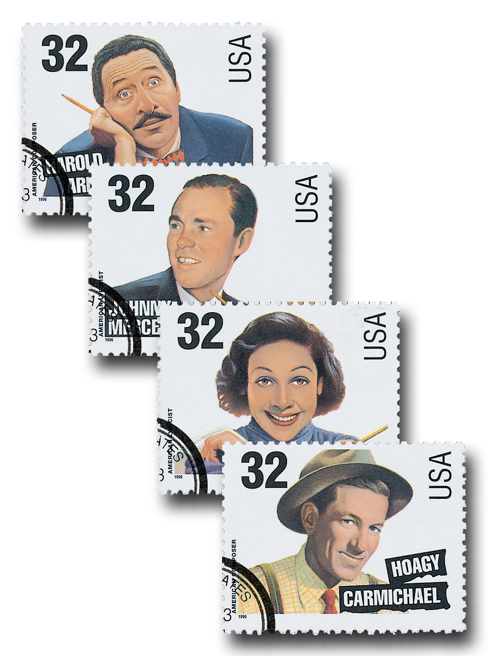 3100-03 - 1996 32c Songwriters - Mystic Stamp Company