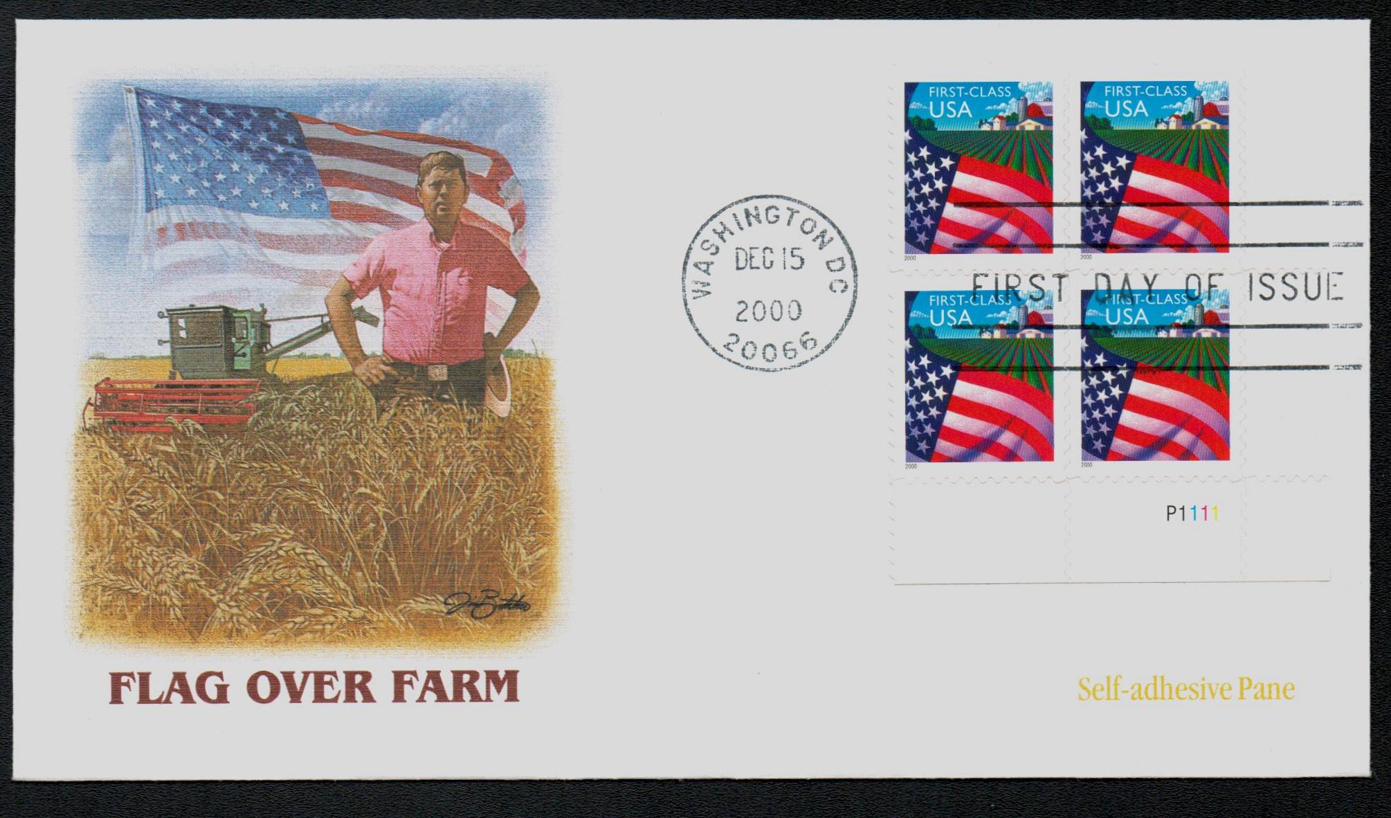 3449 - 2000 34c Flag Over Farm, non-denominated, self-adhesive (Ashton ...