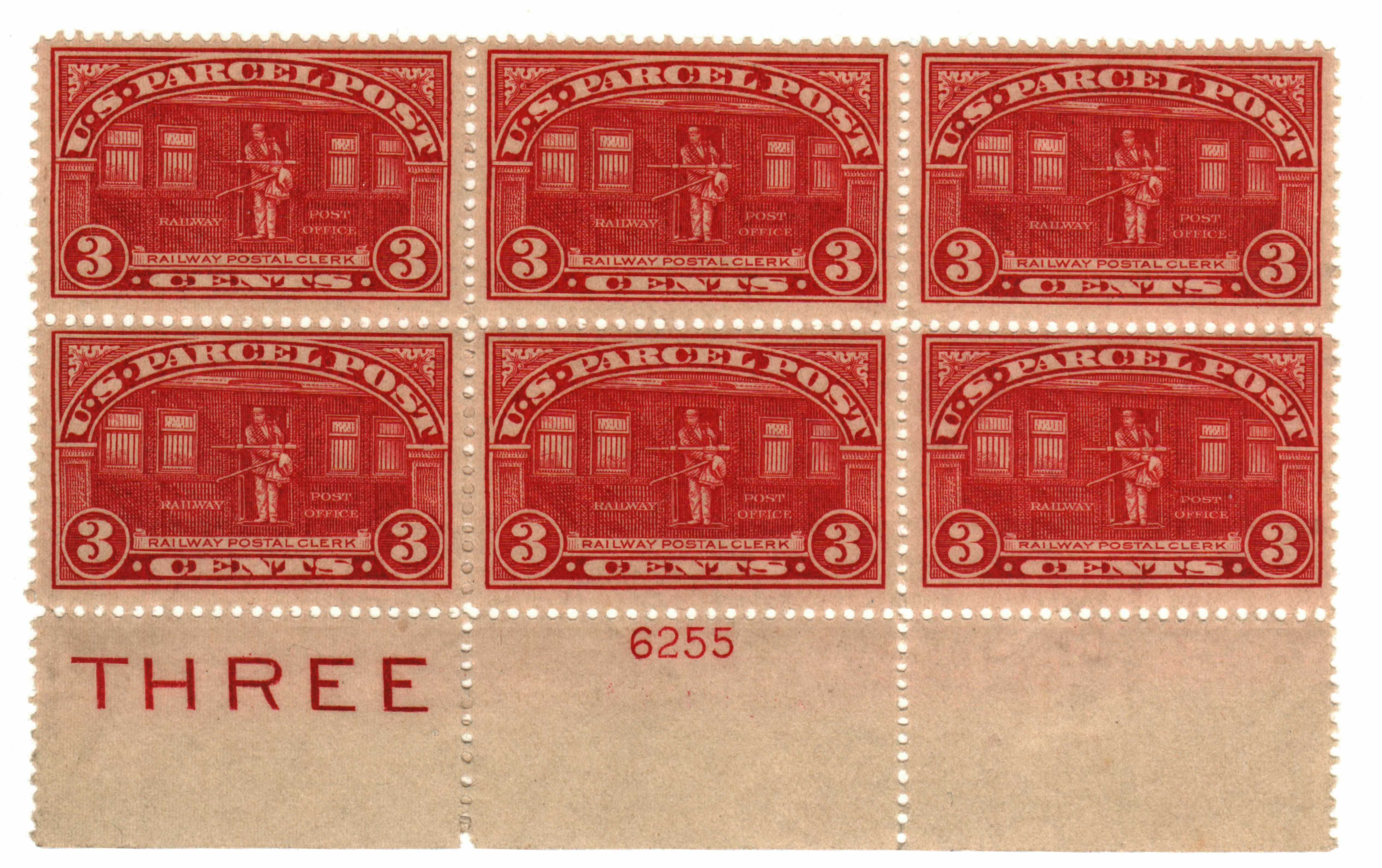 Q3 - 1913 3c Parcel Post Stamp - Railway Post - Mystic Stamp Company