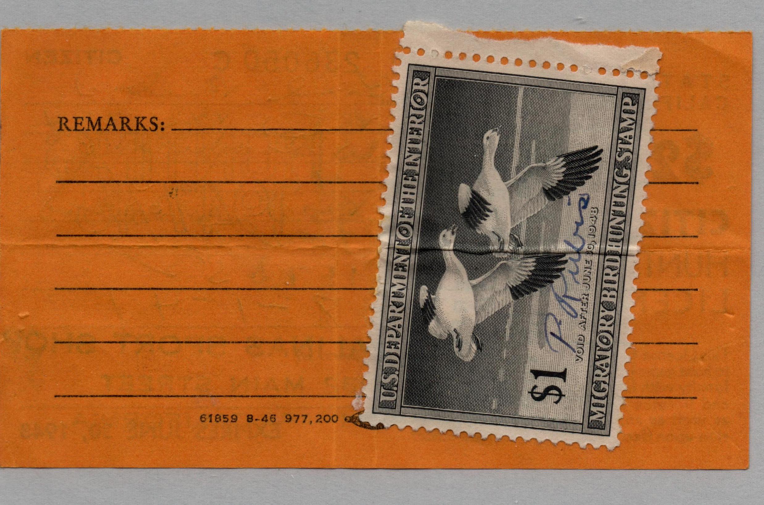 RW14 - 1947 $1.00 Federal Duck Stamp - Snow Geese - Mystic Stamp Company