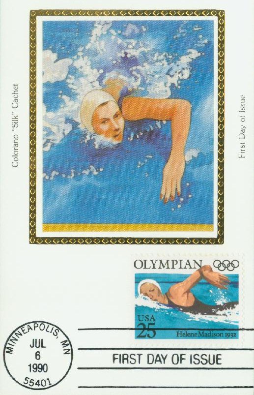 2500 - 1990 25c Olympians: Helene Madison - Mystic Stamp Company