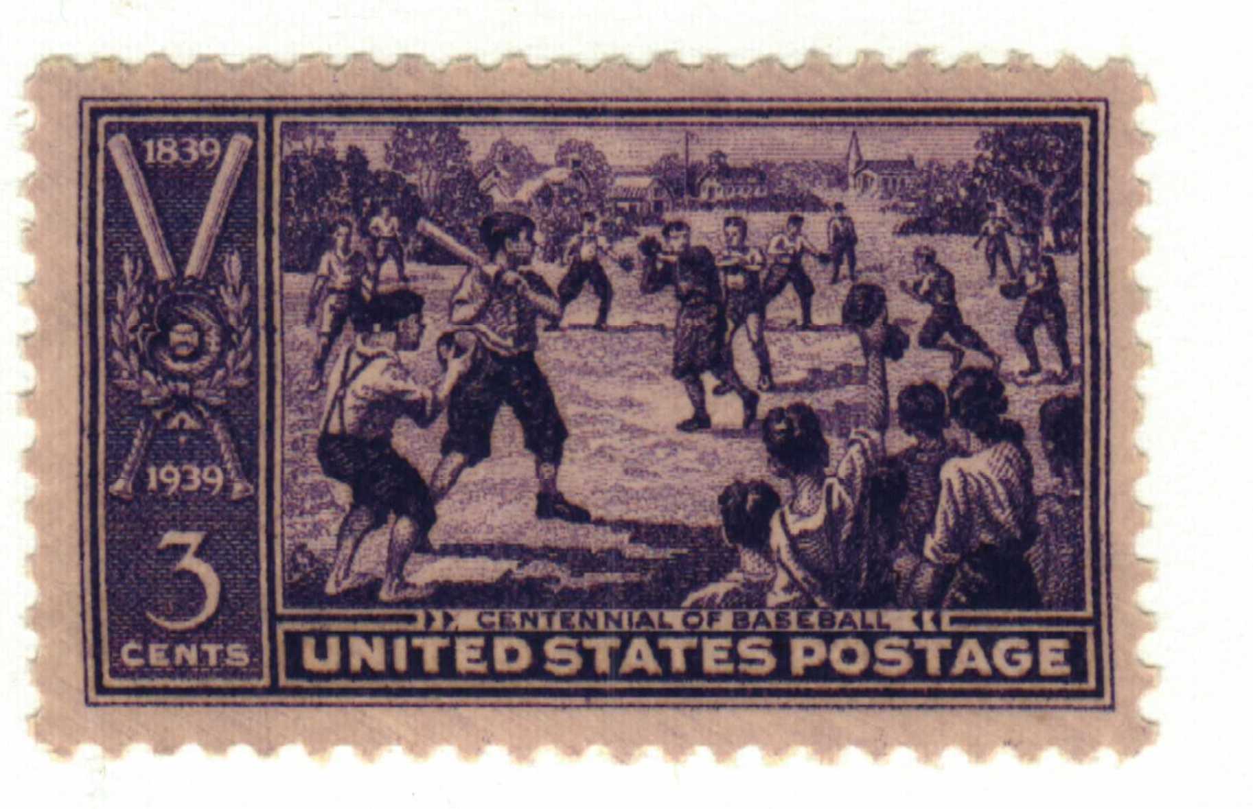 855 - 1939 3c Baseball Centennial - Mystic Stamp Company