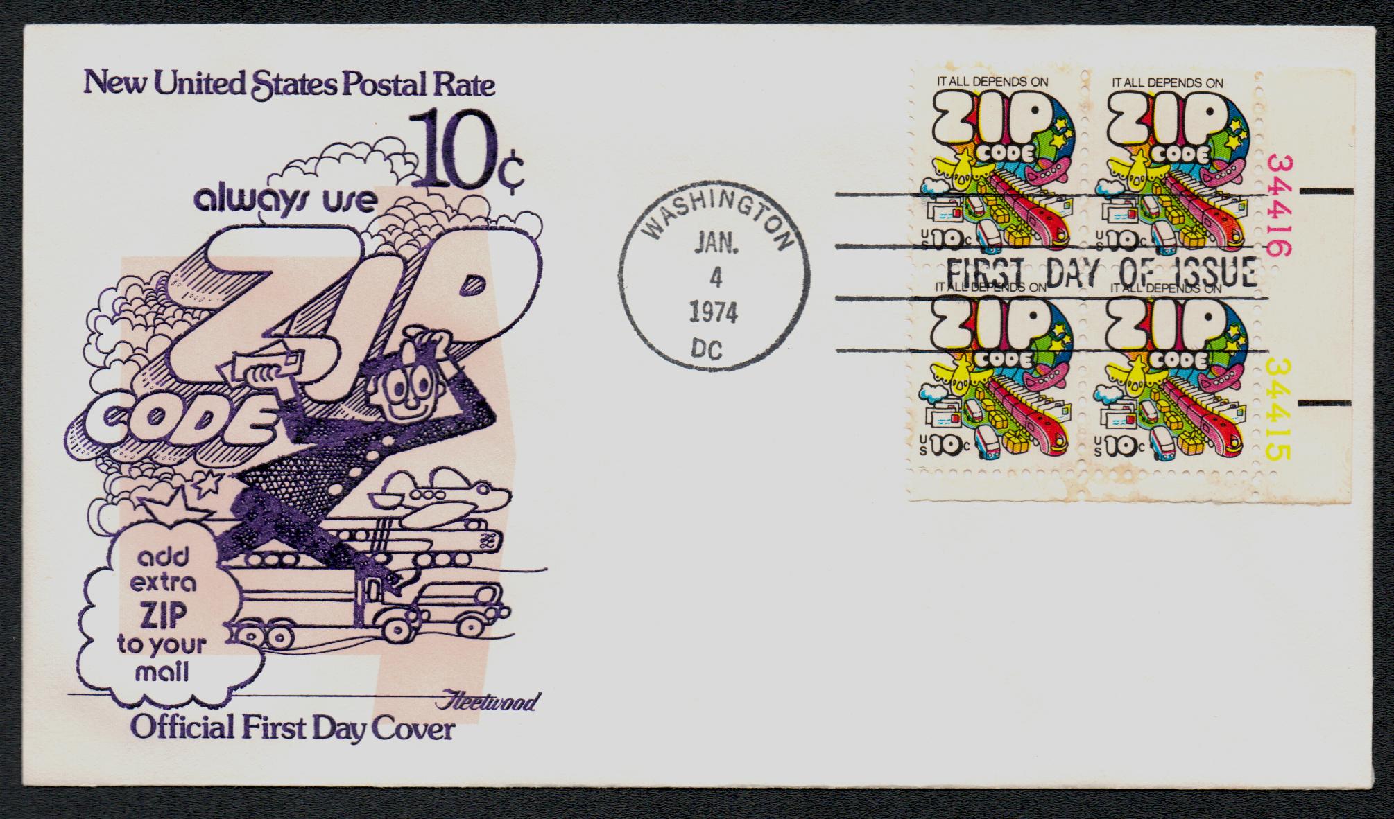 1511 - 1974 10c Zip Code - Mystic Stamp Company