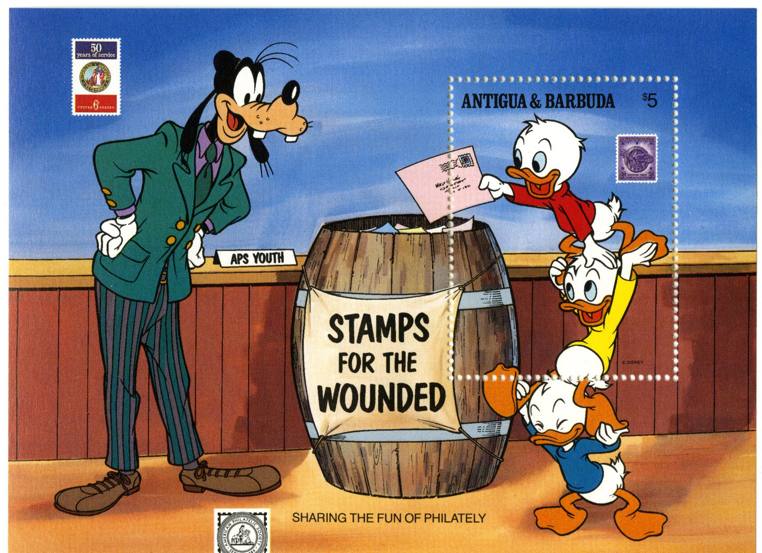 MDS226C - 1989 Disney Friends At APS Stamp Show, Mint Souvenir Sheet ...