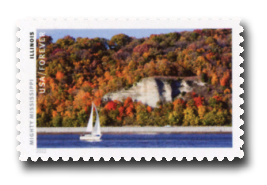 5698d - 2022 First-Class Forever Stamp - Mighty Mississippi: Illinois ...