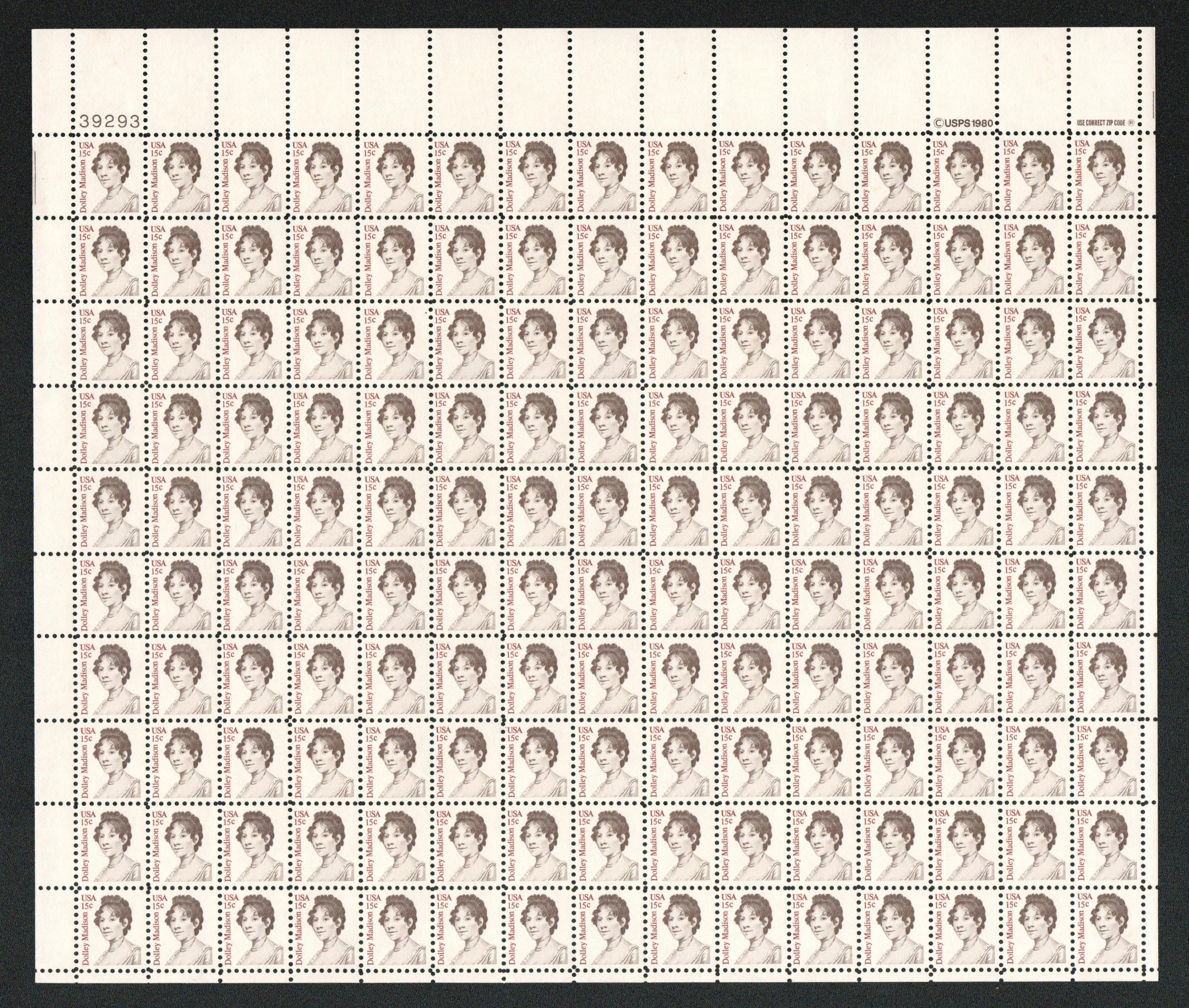 1822 - 1980 15c Dolley Madison - Mystic Stamp Company