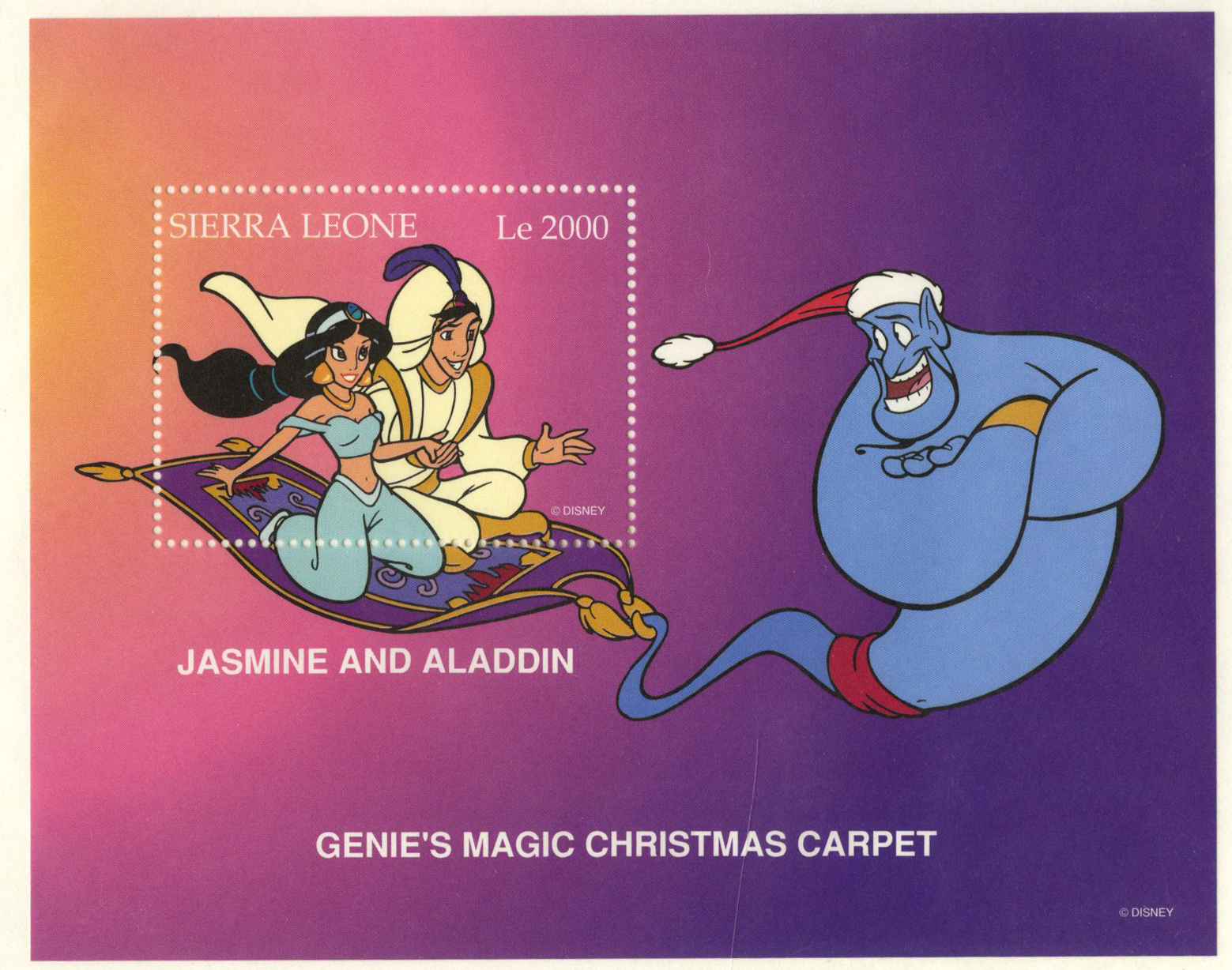 MDS437C - Sierra Leone 1997 Jasmine & Aladdin, S/S - Mystic Stamp Company