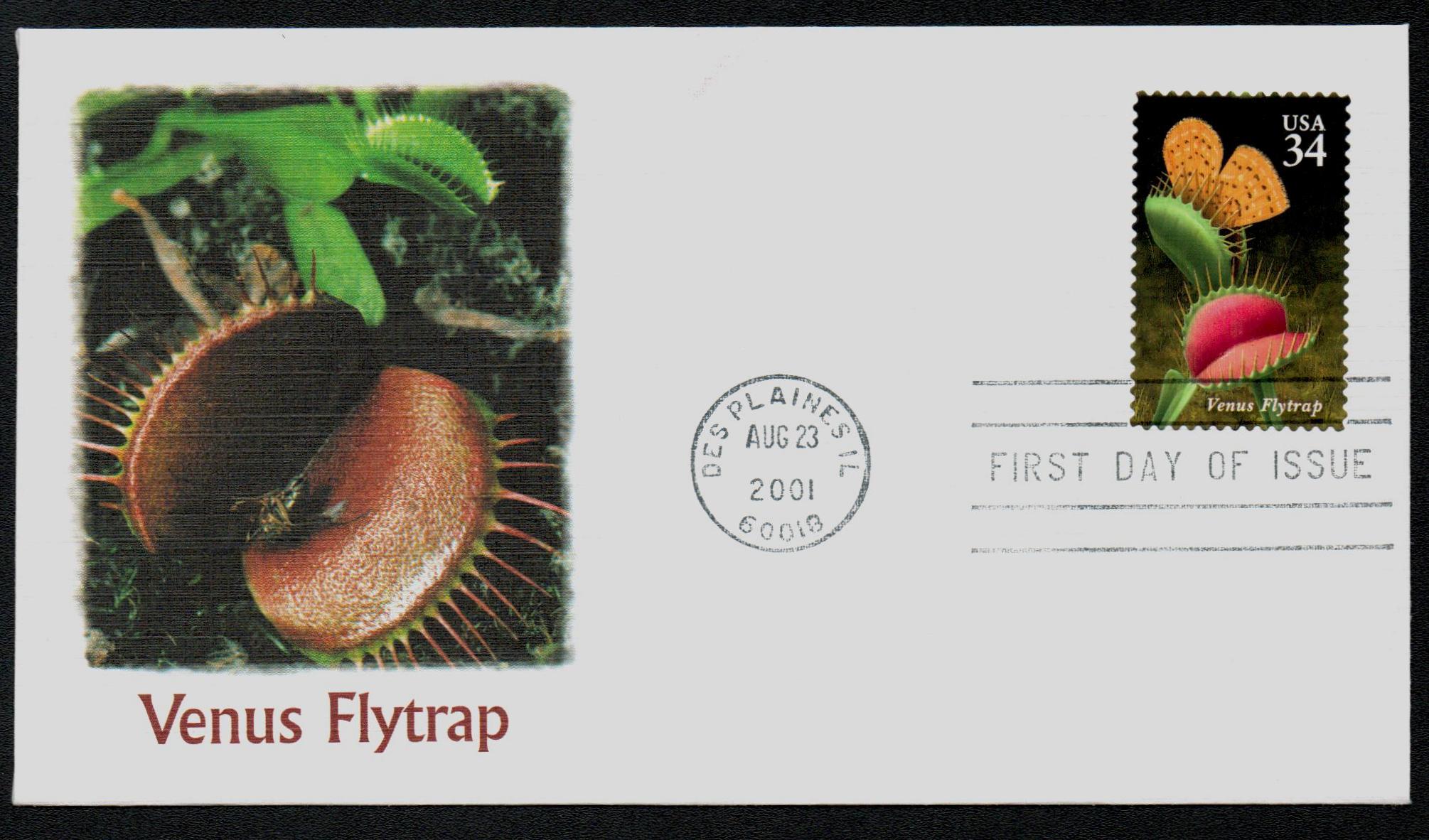 3528 - 2001 34c Carnivorous Plants: Venus Flytrap - Mystic Stamp Company