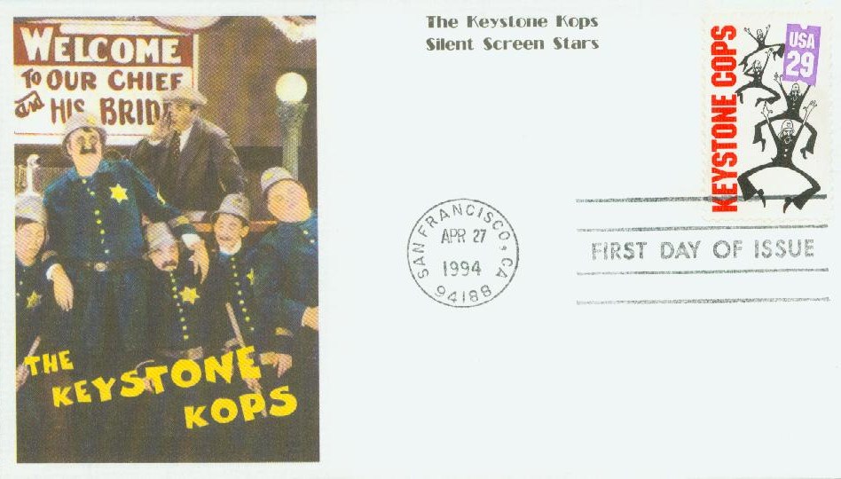 2826 - 1994 29c Silent Screen Stars: Keystone Cops - Mystic Stamp Company