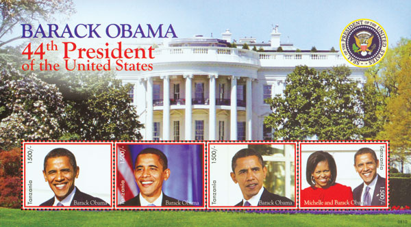 M10325 - 2008 President Barack Obama, 4 Stamps, Mint, Tanzania - Mystic ...