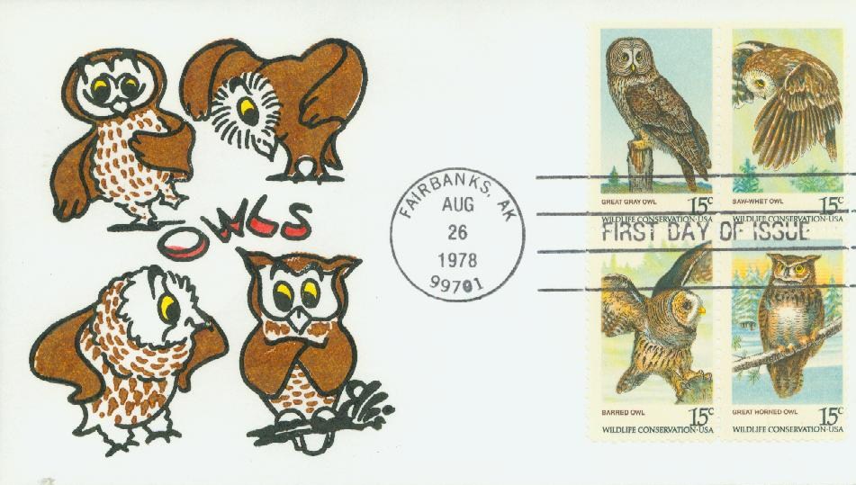 1760-63 - 1978 15c American Owls - Mystic Stamp Company
