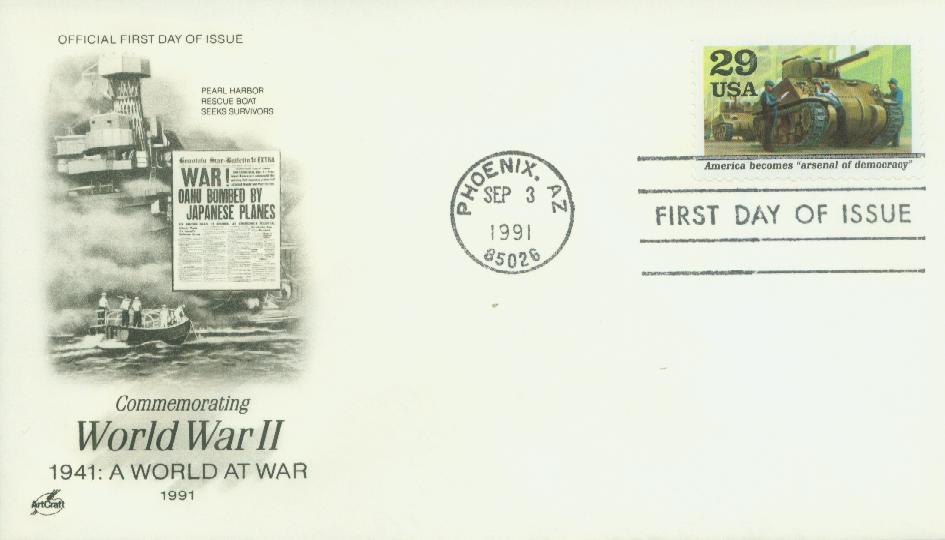 2559e - 1991 29c World War II: Arsenal of Democracy - Mystic Stamp Company