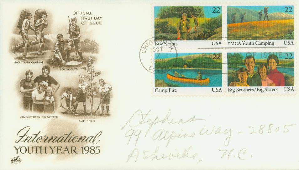 2160-63 - 1985 22c International Youth Year - Mystic Stamp Company