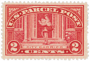 Q2 - 1913 2c Parcel Post Stamp - City Carrier - Mystic Stamp Company