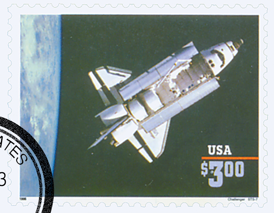 2544b - 1996 $3 Space Shuttle 'Challenger', Priority Mail - Mystic ...