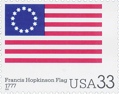 3403e - 2000 33c The Stars and Stripes: Francis Hopkinson Flag - Mystic ...