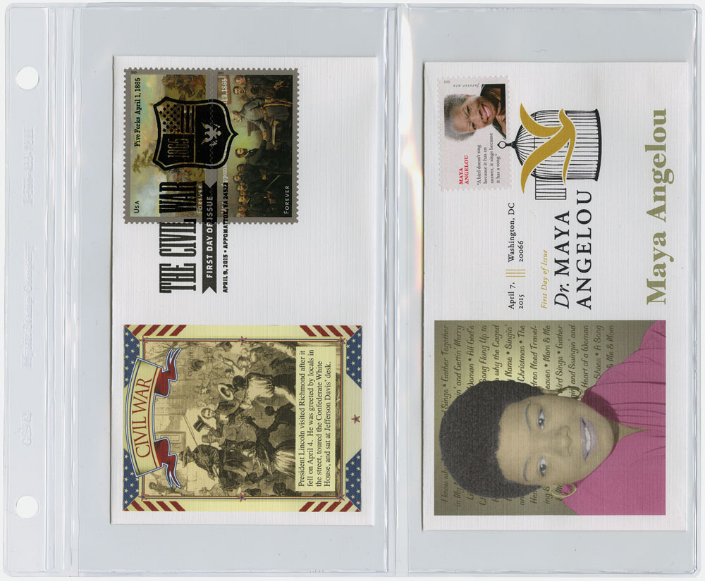 GS943 - First Day Cover Pages, Clear, 2-Pocket, 8 1/2 x 9 5/8, Set of ...