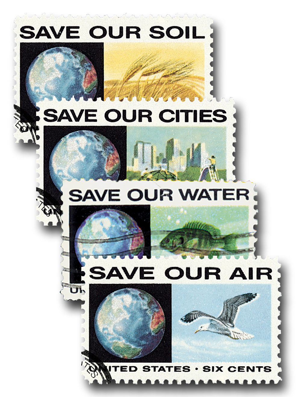 1410-13 - 1970 6c Anti-Pollution - Mystic Stamp Company