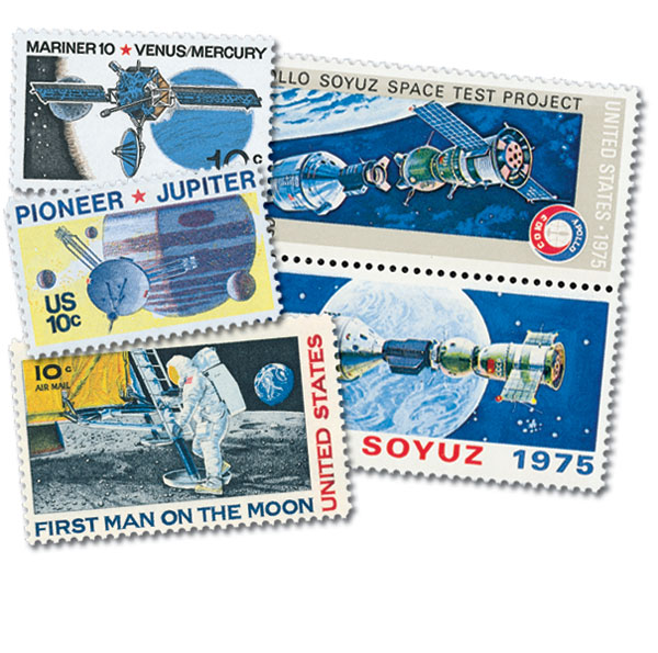 M19 - US Space Collection, 25 stamps, Mint - Mystic Stamp Company